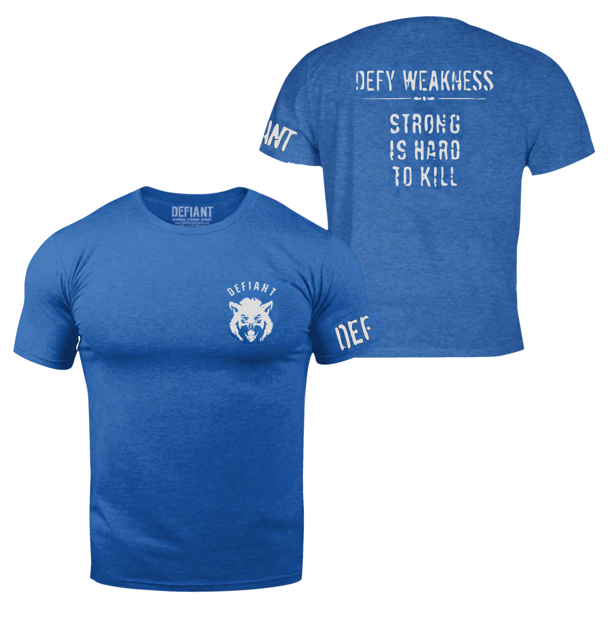 DEFY WEAKNESS - GRAY WOLF ON ROYAL BLUE (LIMITED RUN!) – Defiant ...